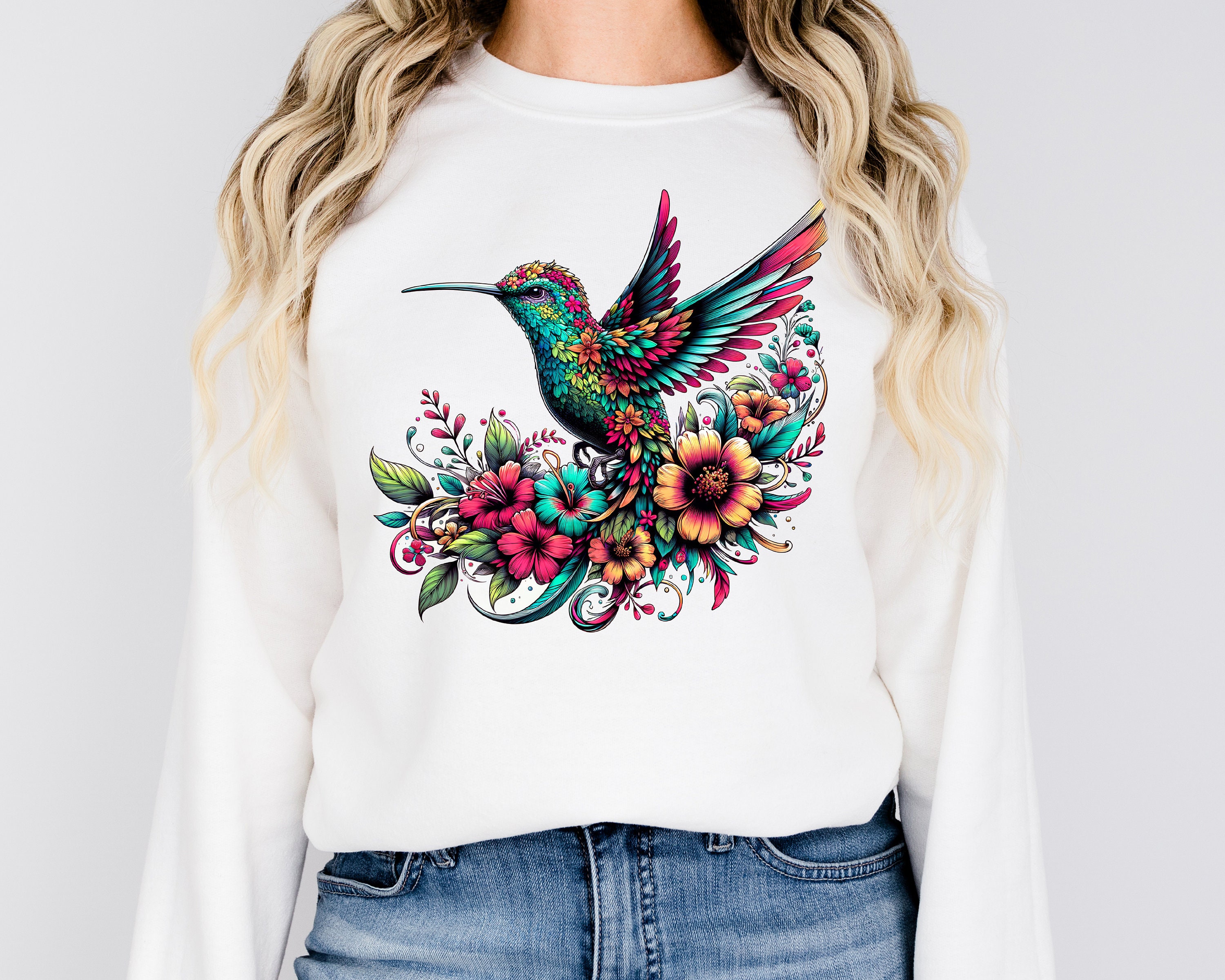 Hummingbird Sweatshirt, Gift for Her, Spring Birds Sweat, Bird ...