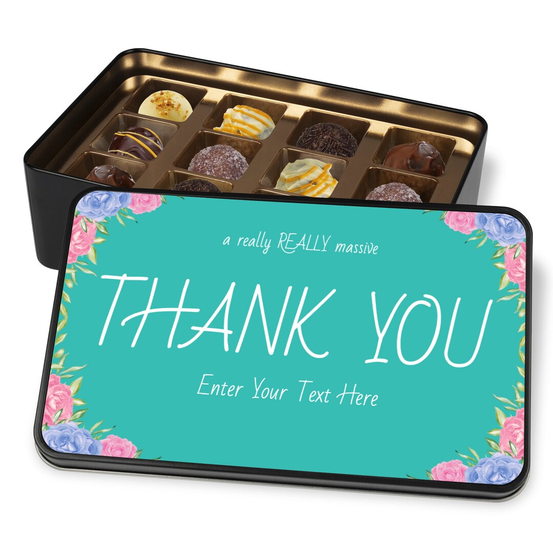 Really Massive Thank You Keepsake Tin of 12 Luxury Chocolate - Etsy