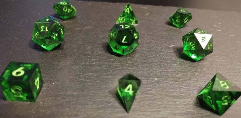 Set of 9 Customizable Sharp Dice for TTRPG Role Playing Game 2D20/D12 ...