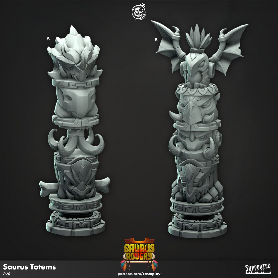 Saurus Totems Cast N' Play Terrain D&D Pathfinder Miniatures Dnd ...