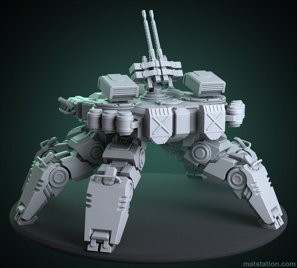 Mecha Walker 140mm Base Sci-fi Miniatures Tabletop RPG - Etsy