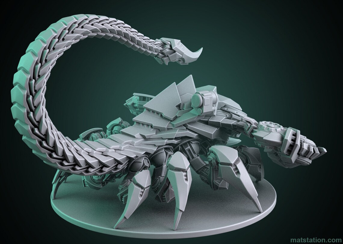 Mecha Scorpion 100mm Base Sci-fi Miniatures Tabletop - Etsy