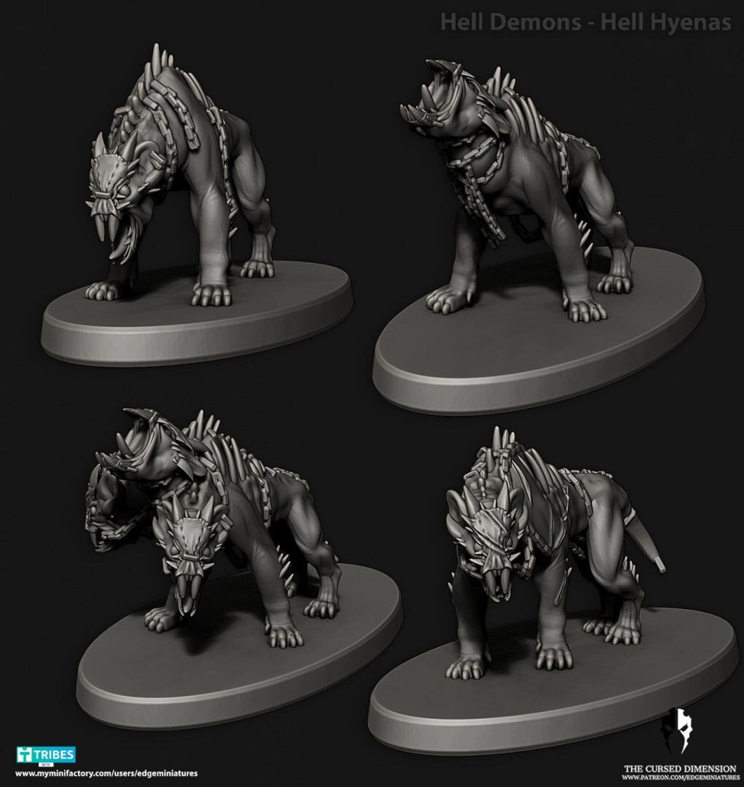 Hell Beasts Hell Hyenas Edge Miniatures Sci-fi Wargame Proxy Miniatures ...