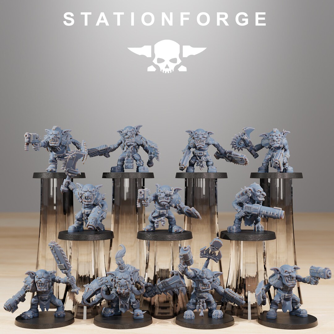 Gobs Berserkers Set of 11 Stationforge Sci-fi Wargame Proxy Miniatures ...