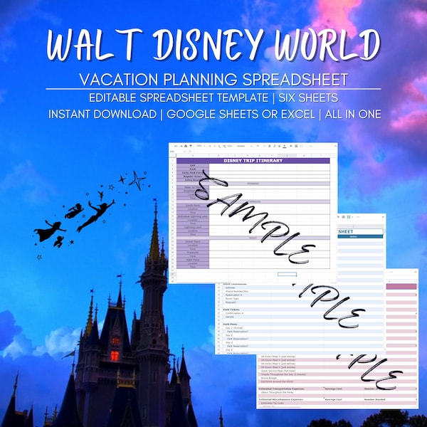 Disneyworld Planning Template - Etsy