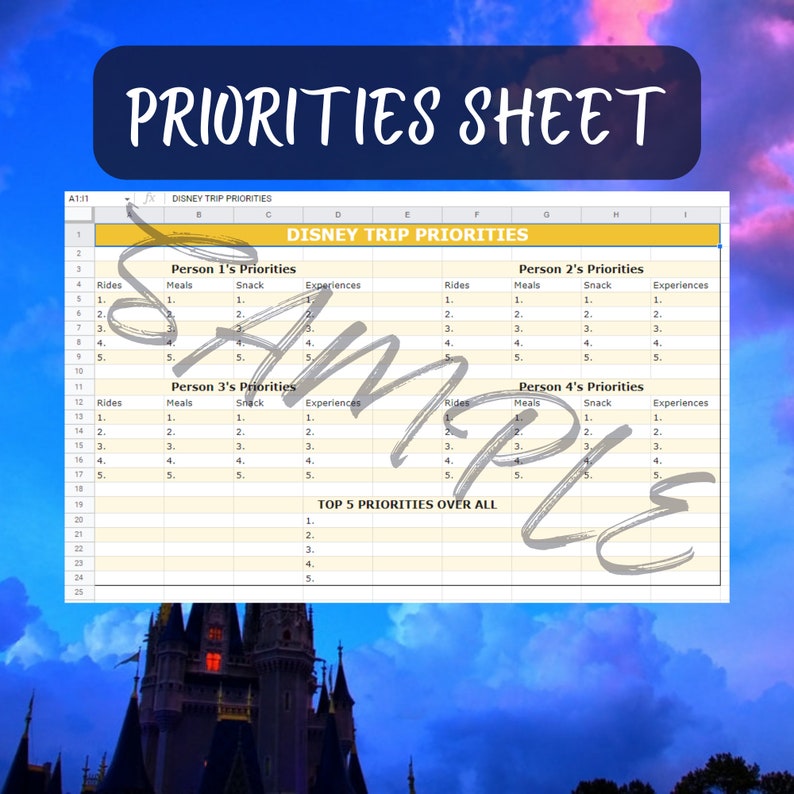 Disney World Trip Planner | Editable Spreadsheet Bundle | Budget ...