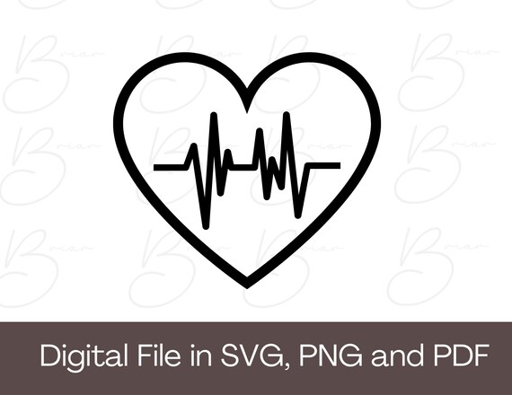 Lifeline in Heart SVG Nurse SVG SVG Files for Cricut Life - Etsy