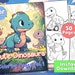 50 Cute Dinosaurs Coloring Page Book Coloring Book for Adults Kids ...