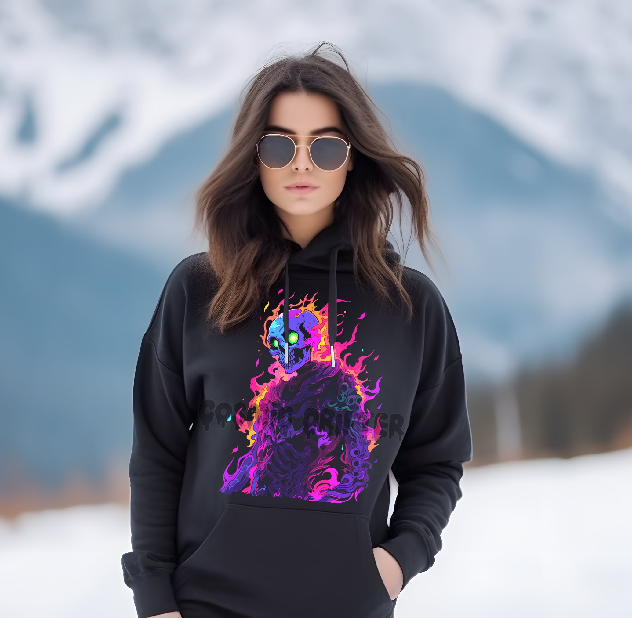 Halloween Monster Skeleton on Fire PNG Transparent - Etsy