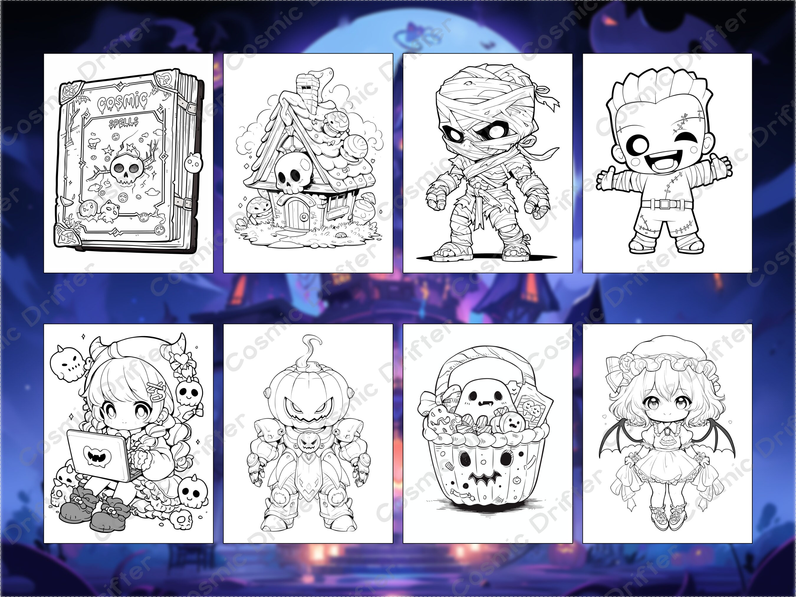 Cute Halloween Coloring Pages Vol 2 | Halloween Coloring Book for ...