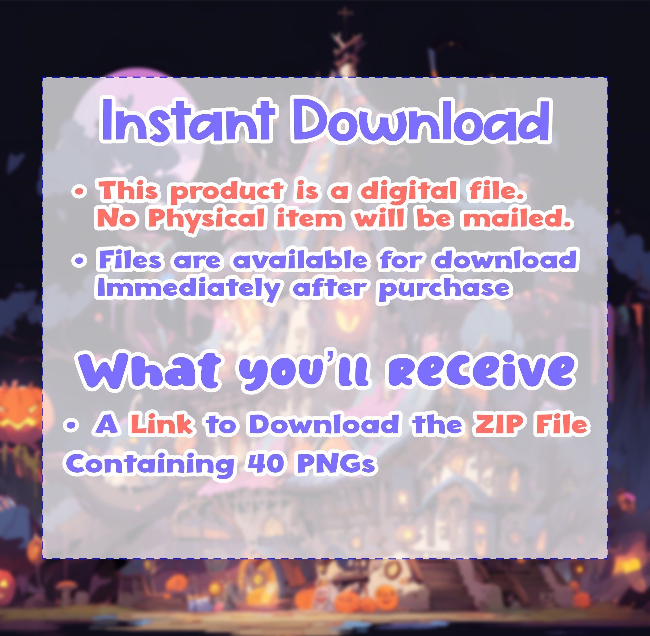 Cute Halloween Clipart Set 1 40 PNG Graphics Instant - Etsy