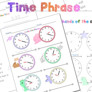 300 Pages Time Worksheets 36 Printable Clocks Learn to Tell Time for ...