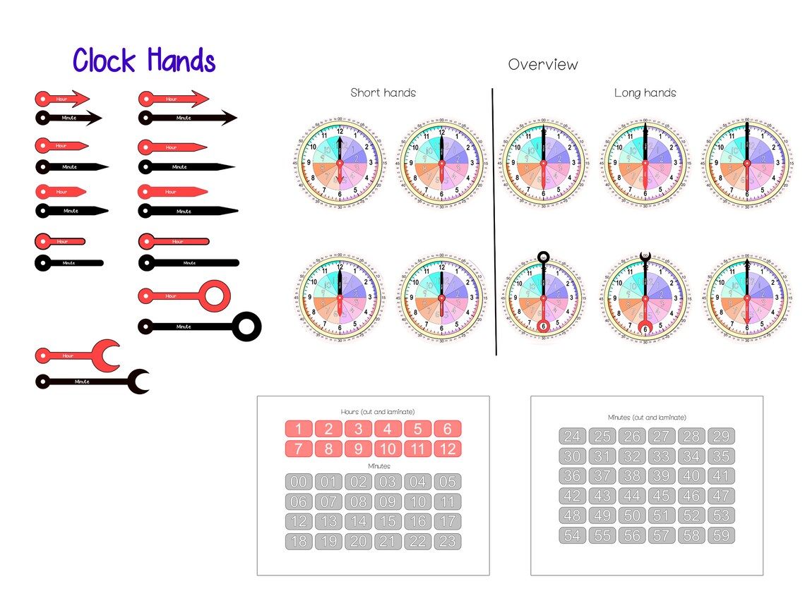 300 Pages Time Worksheets 36 Printable Clocks Learn to - Etsy