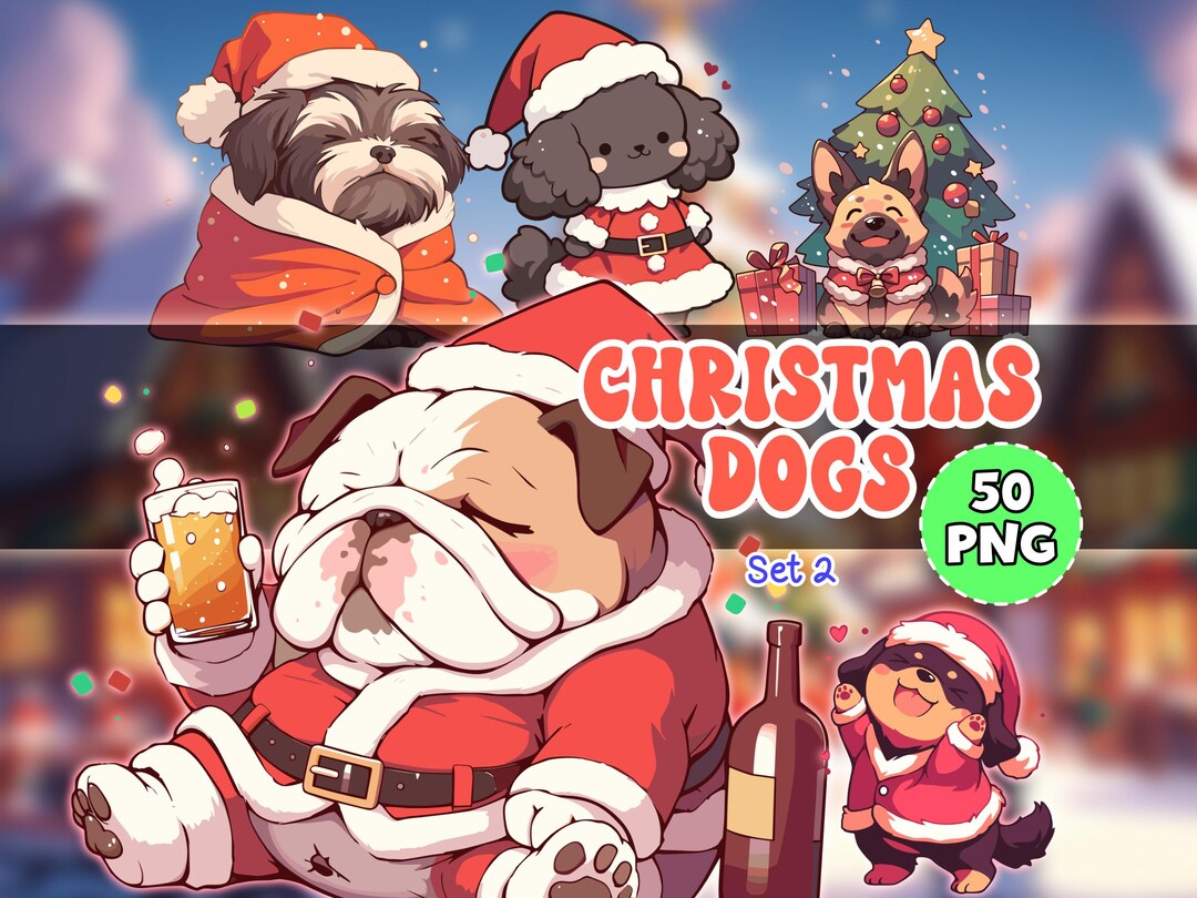Christmas Dogs Set 2 | Xmas Dogs | Christmas Puppies | Christmas ...