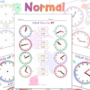 300 Pages Time Worksheets 36 Printable Clocks Learn to Tell Time for ...