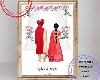 Indian Bride and Groom Sticker - Etsy