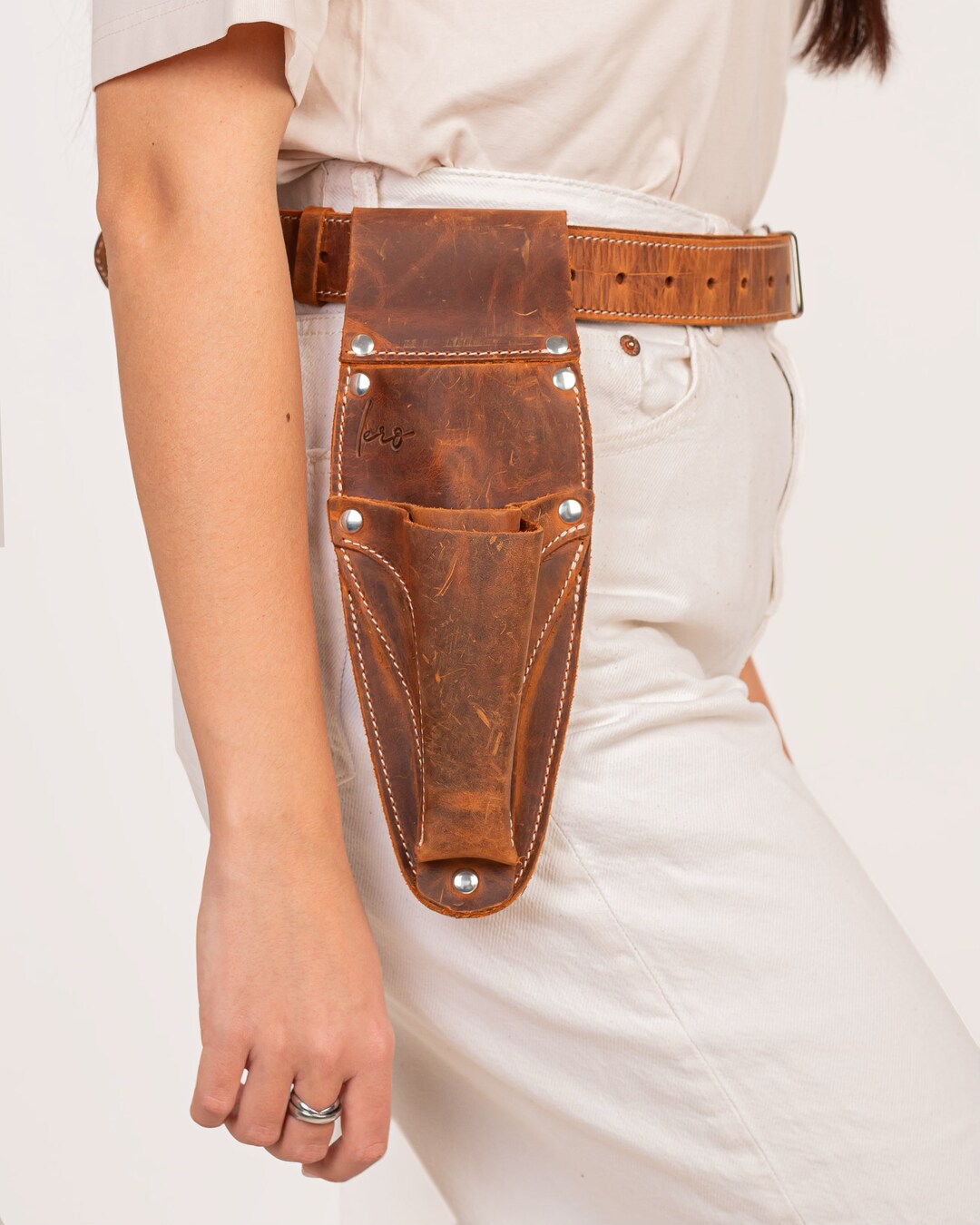 Hori Hori Leather Sheath Belt With Pruner and Scissor Pockets ...