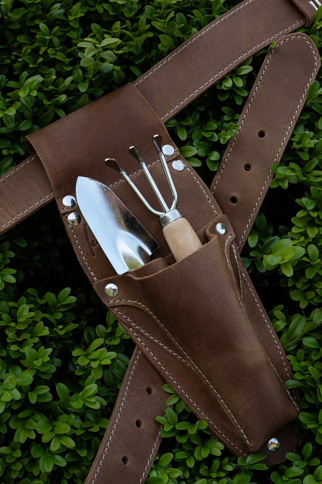 Hori Hori Leather Sheath Belt With Pruner and Scissor Pockets. Personalized Florist Tool Belt ...