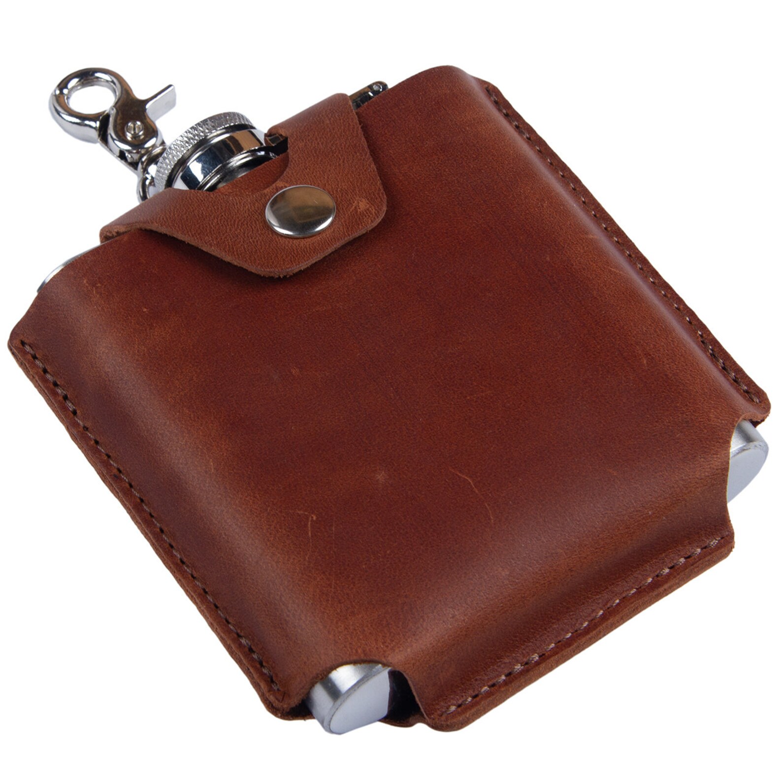 Leather Hip Flask. Personalized Vintage Flask Sleeve. Leather Flask ...