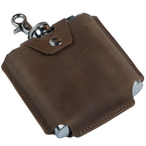 Leather Hip Flask. Personalized Vintage Flask Sleeve. Leather Flask ...
