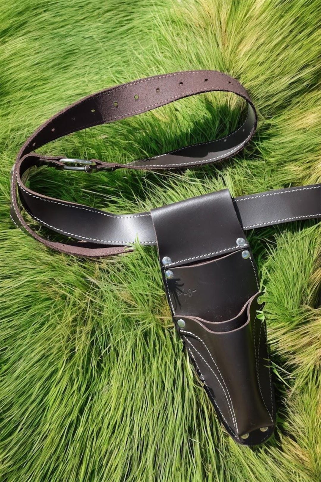 Hori Hori Knife Sheath Leather Belt With Pruner/ Scissor Pockets - Etsy