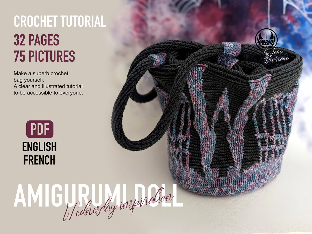Wednesday Adams Crochet Bag Pattern, Wednesday Addams Bag Crochet ...