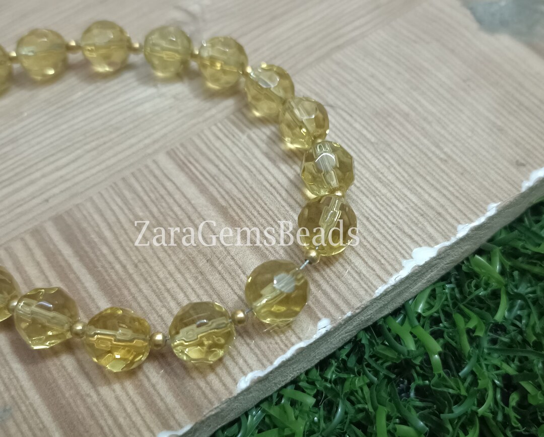 Yellow Lemon Quartz Hydro Round Shape Beads, 7.50-8mm, 8 Inch Strand ...