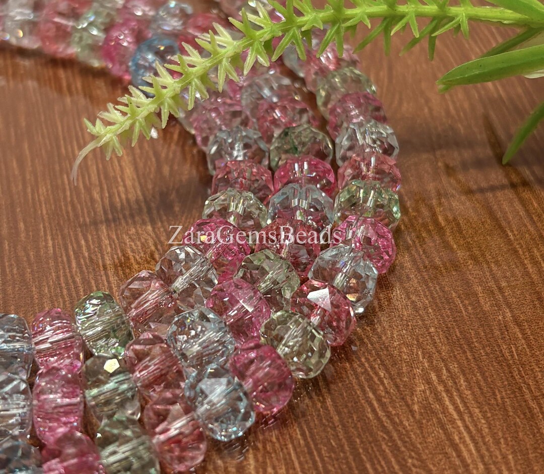 Faceted Multi Disco Hydro Gemstone Beads: 8 Inch Strand Tyer Shape ...
