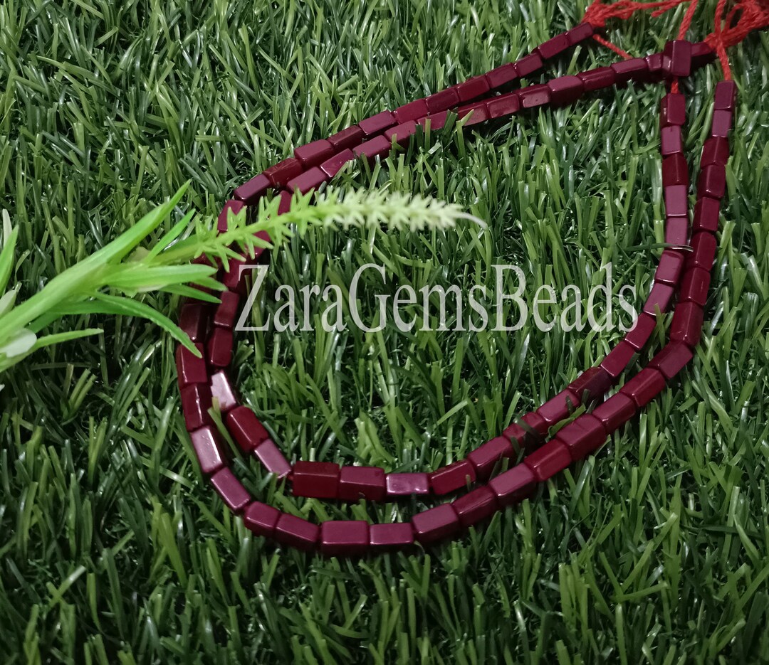 Red Ruby Smooth Gemstone Beads, 3x6-5x8mm, 13 Inch Strand, Ruby Hydro ...