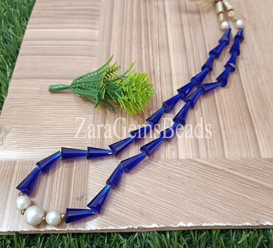 Blue Hydro Triangle Shape Beads, 6x15mm, 16 Inch Strand, Lapis Color ...
