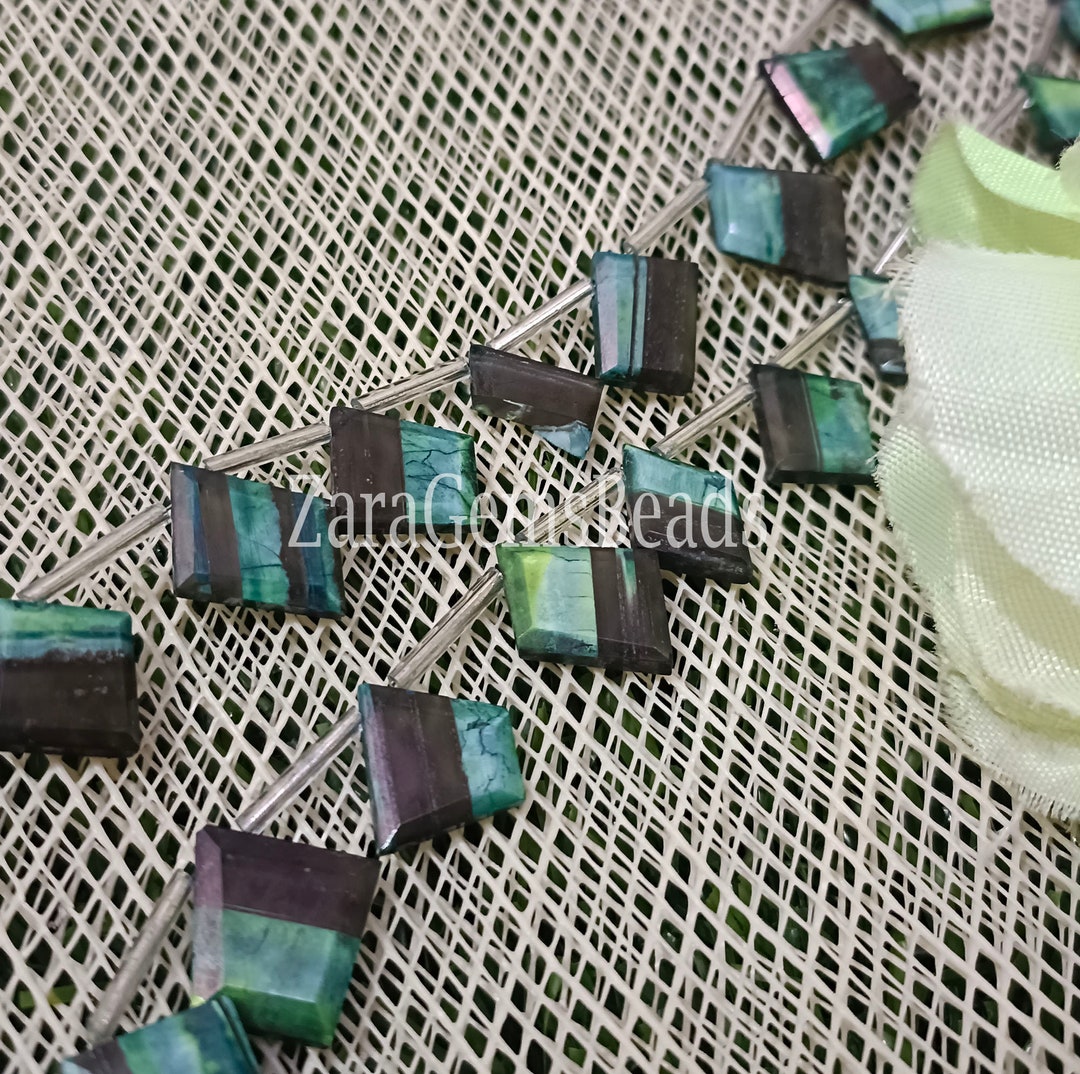 Green Boulder Opal Table Cut Fancy Shape Beads, 8x10-11x14mm, 8 Inch ...