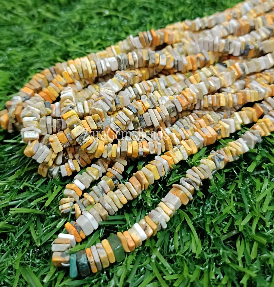 Natural Bumble Bee Heishi Square Shape Beads, 5-6mm, 8 Inch Strand ...