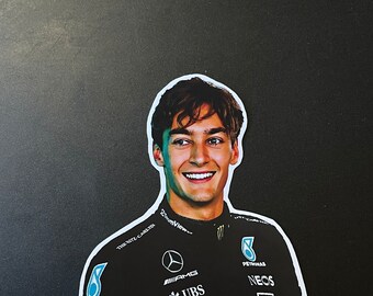George Russells Iconic Pose Waterproof Sticker Formula One Mercedes Amg ...