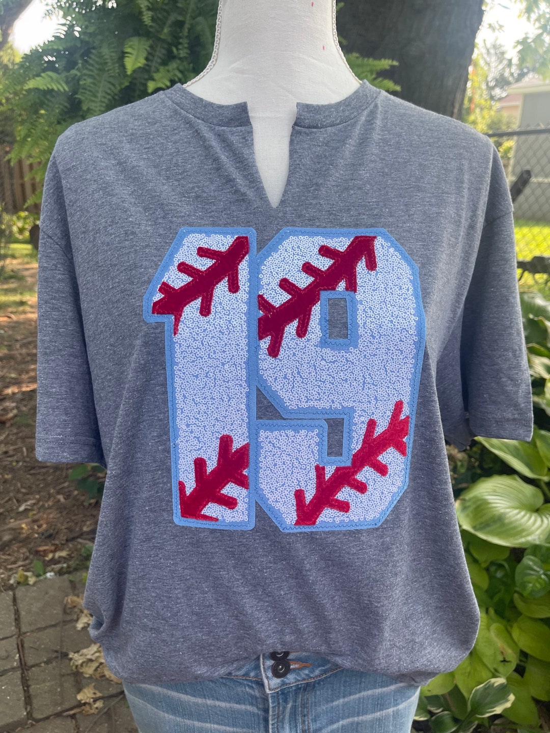 Custom Baseball Number Tshirt, Custom Sequin Number Tshirt, Baseball ...