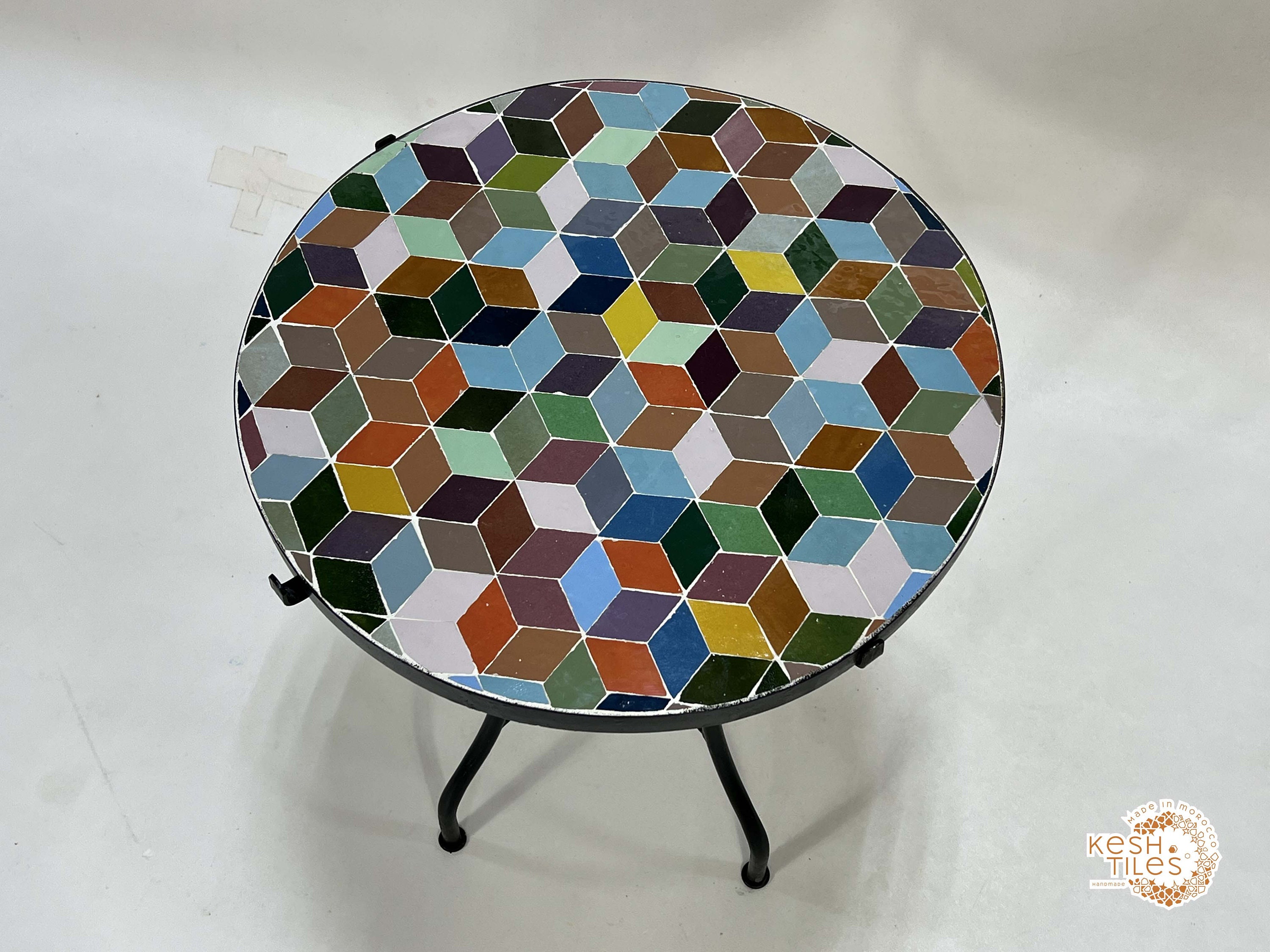 CUSTOM MOSAIC TABLE Handmade Round Table Made to Order Tiles - Etsy