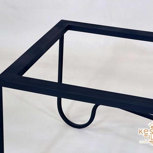IRON FRAME TABLE - Blackened Table Legs for Marble & Glass Top - Black ...
