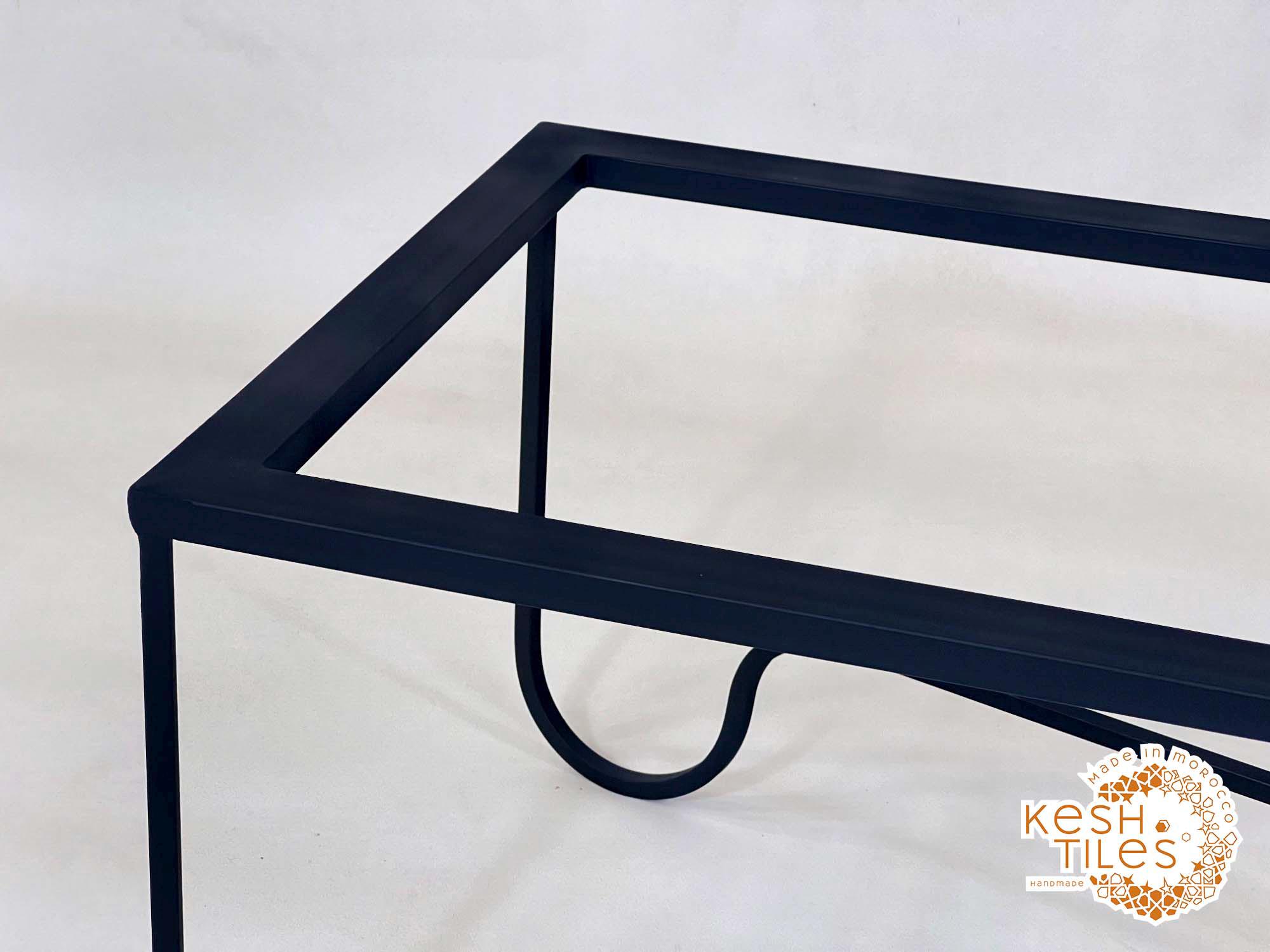 IRON FRAME TABLE - Blackened Table Legs for Marble & Glass Top - Black ...