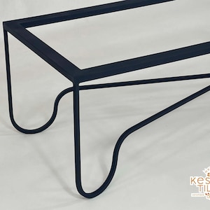 IRON FRAME TABLE - Blackened Table Legs for Marble & Glass Top - Black ...