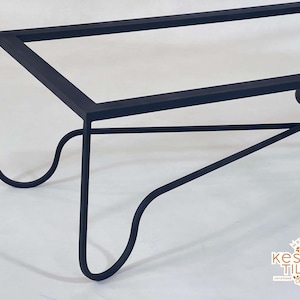 IRON FRAME TABLE - Blackened Table Legs for Marble & Glass Top - Black ...
