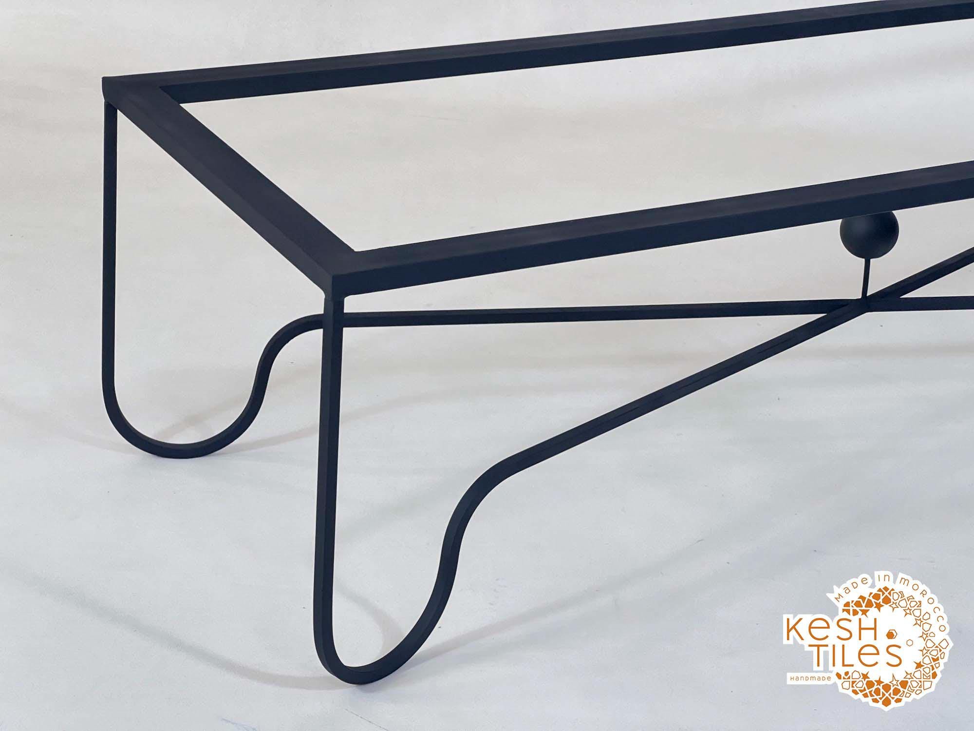 IRON FRAME TABLE - Blackened Table Legs for Marble & Glass Top - Black ...