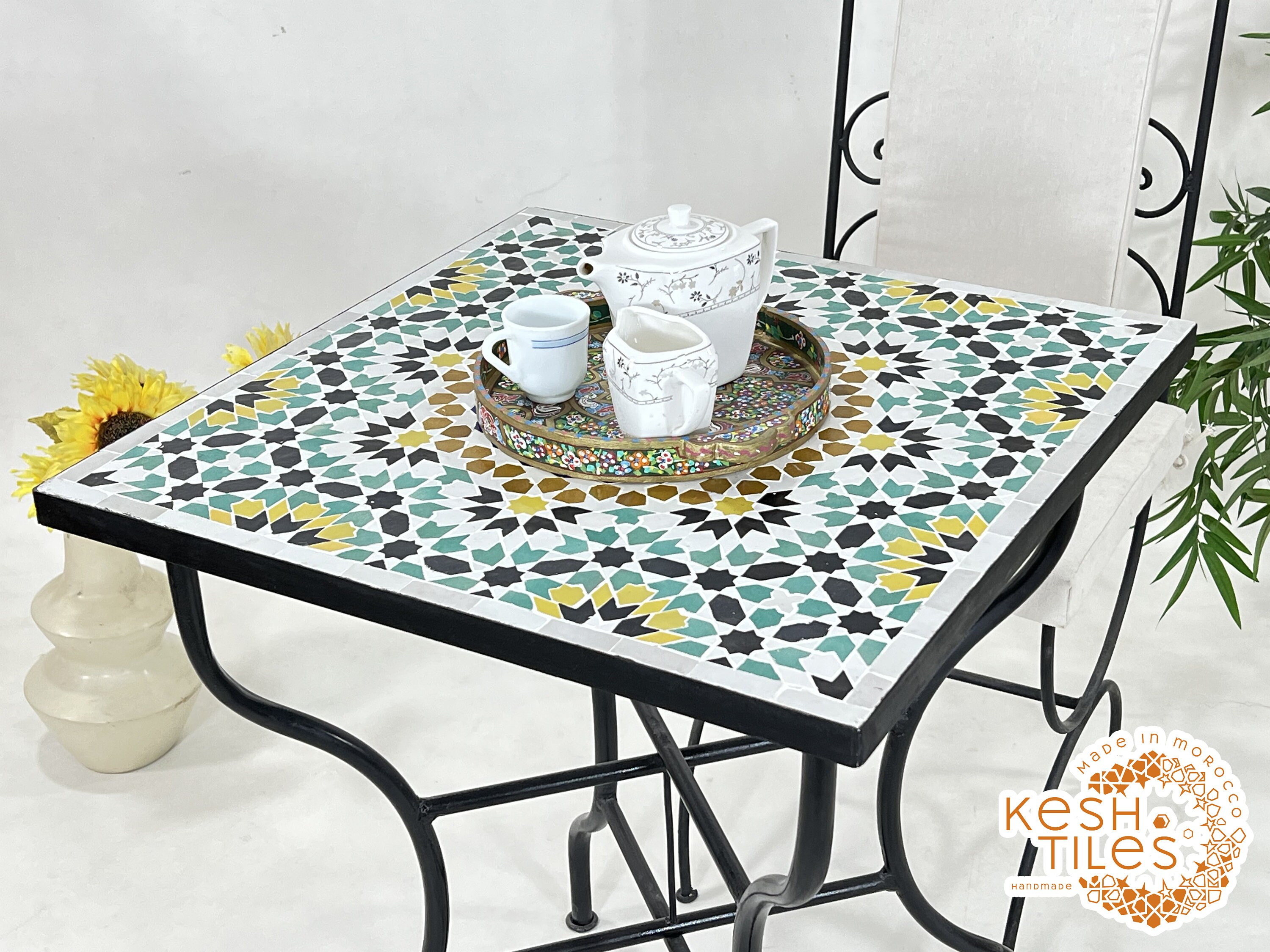 24inch Luxurious Mosaic SQUARE TABLE Handicraft Colorful - Etsy