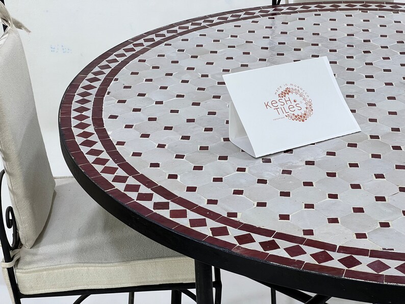 Handmade Moroccan Mosaic Table: Round Patio Furniture - Etsy Australia