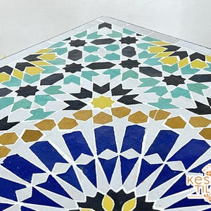 24inch Luxurious Mosaic SQUARE TABLE, Handicraft Colorful Tiles Table ...