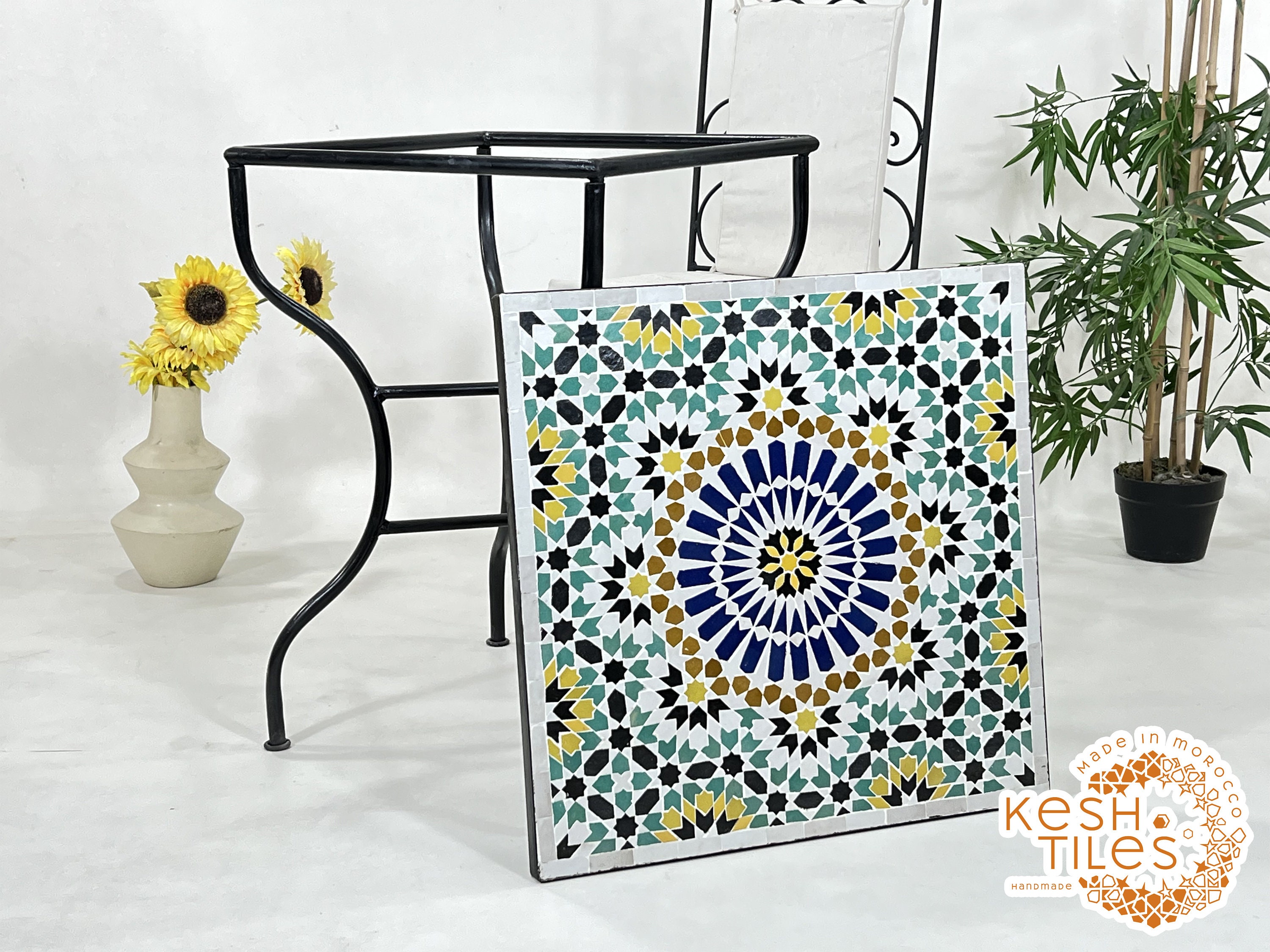 24inch Luxurious Mosaic SQUARE TABLE Handicraft Colorful - Etsy