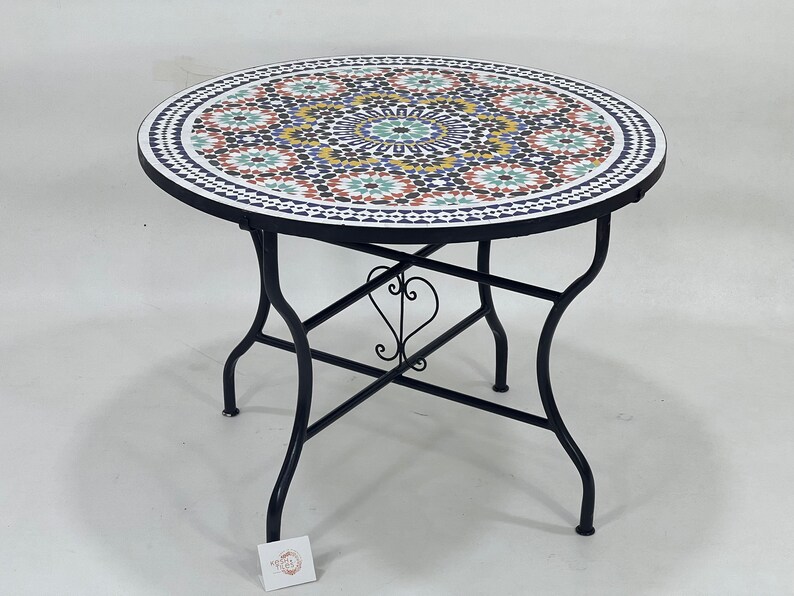BEAUTIFUL MOSAIC TABLE Handmade Round Table Moroccan Mosaic - Etsy