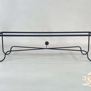 IRON FRAME TABLE - Blackened Table Legs for Marble & Glass Top - Black ...
