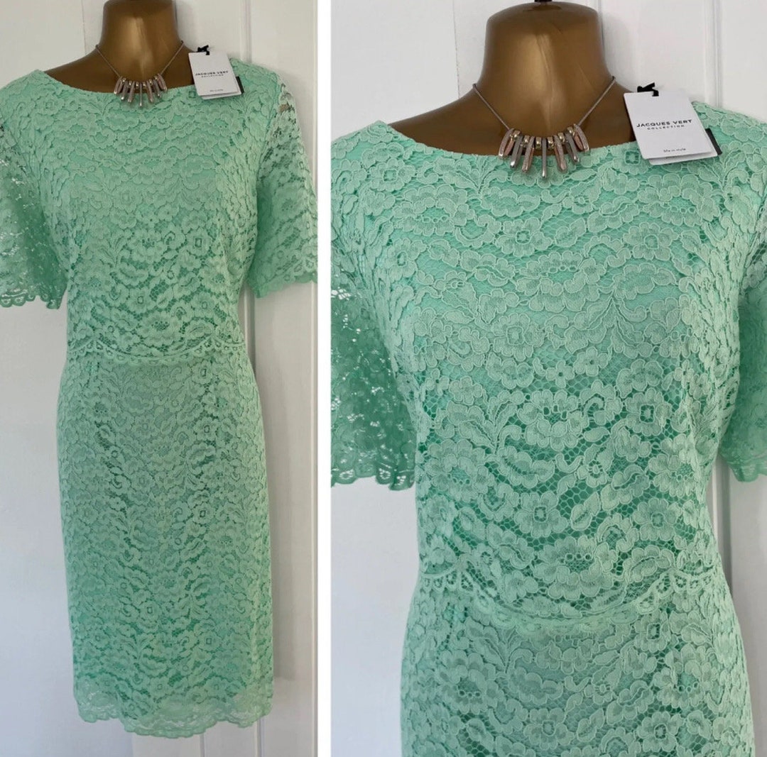 Jacques Vert Dress Size 14 Green Lace Mother of the Bride 4330 BRAND ...