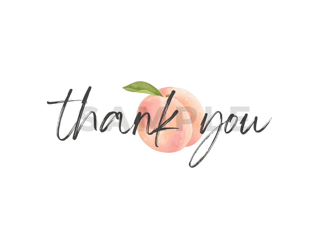 Peach Thank You Card | Digital Download | Digital Print | Thank You ...