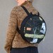 Upcycled Backpack, Sustainable Fabric Backpack, Medium-small Round ...