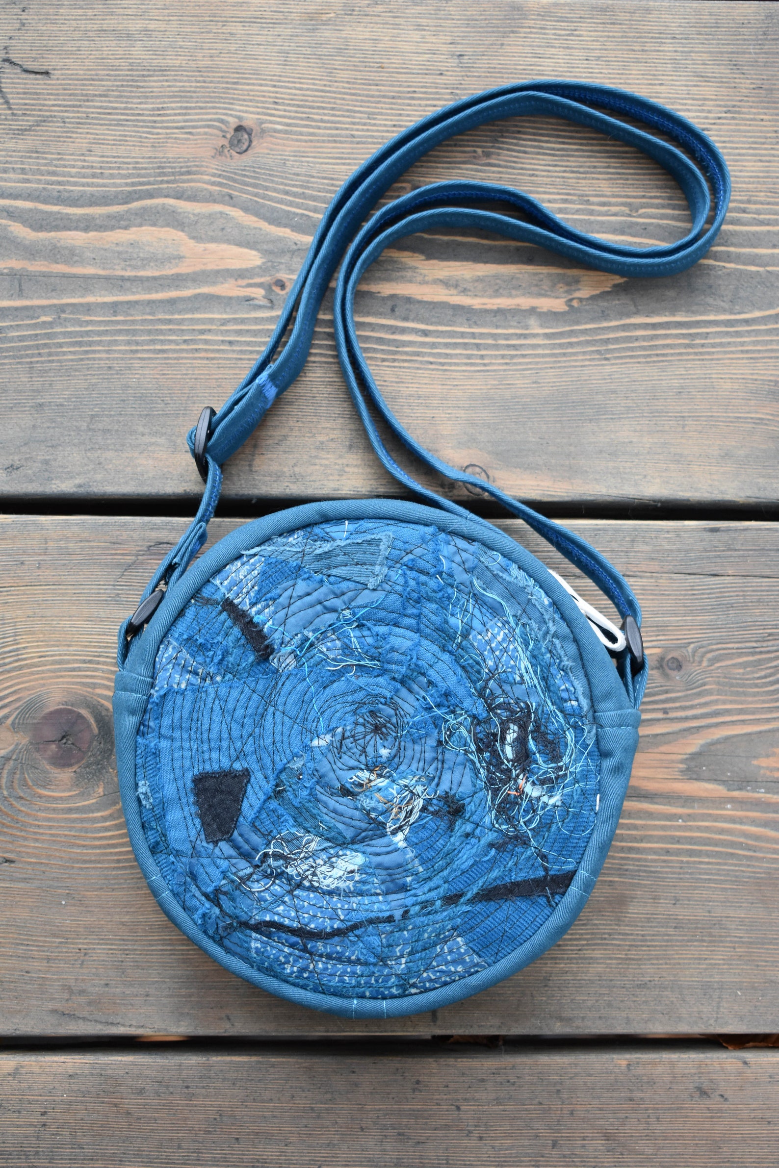 Round Mini Shoulder Purse, Dark Turquoise Small Circle Bag, One of a ...